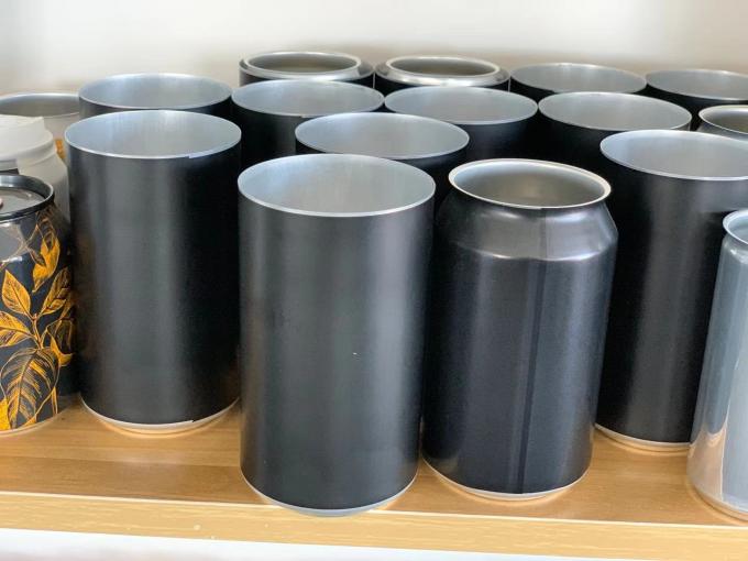 Round Matte Printed 16oz 473ml Black Aluminum Can